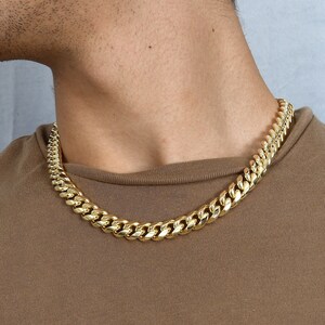 Mens Necklace | Thick Gold Cuban Chain for Men or Women | Heavy Cuban ...