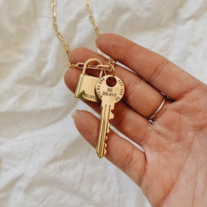 Lock and Key Necklace | Gold Lock | Gold Key Necklace | Gold Key | Lock ...