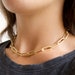 Thick Gold Link Choker Thick Paperclip Link Link Necklace | Etsy