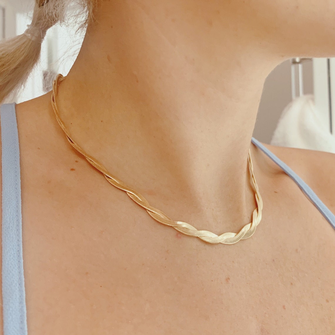 Double Herringbone Chain Gold Herringbone Set Herringbone - Etsy