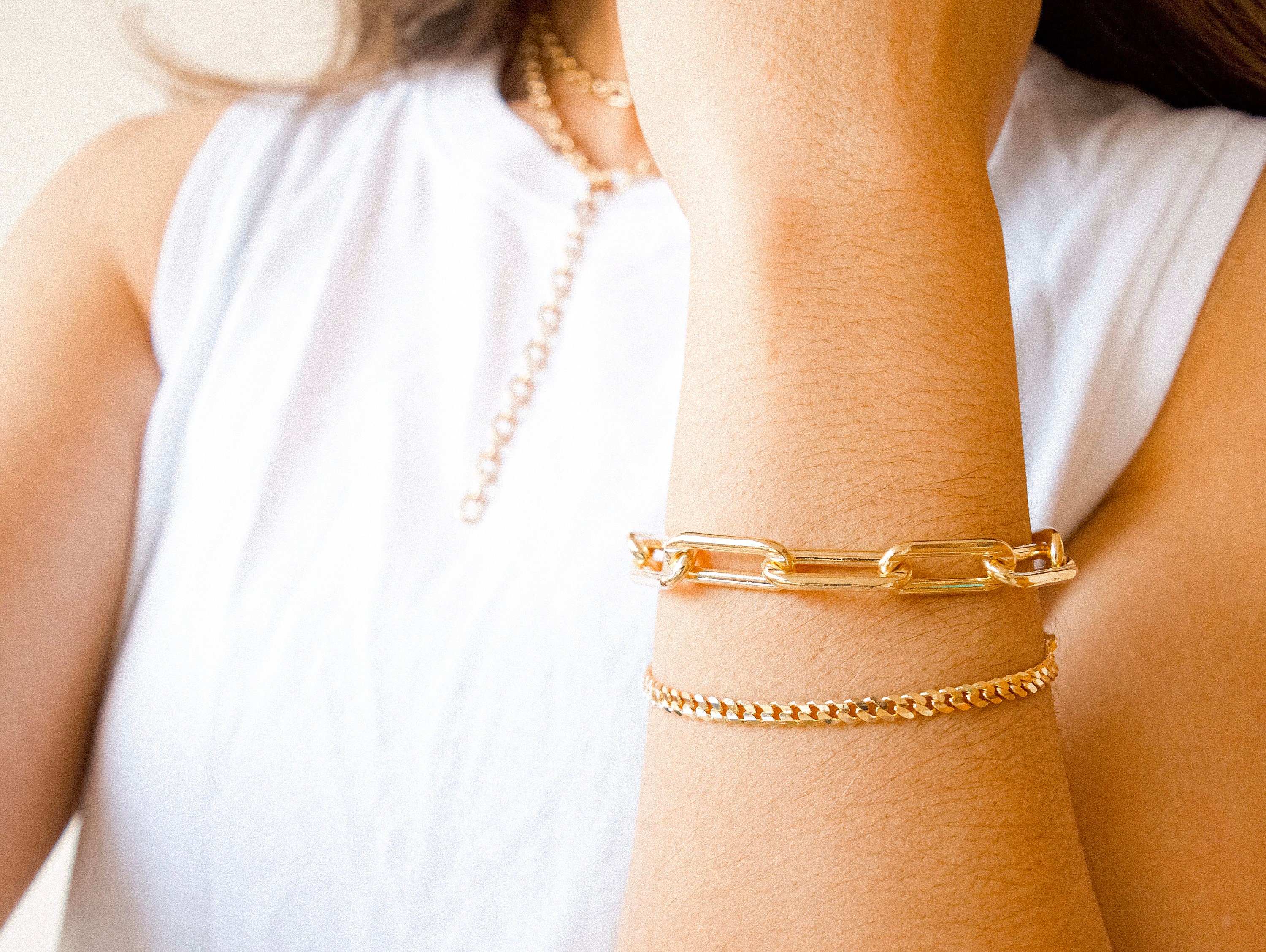 Chunky Link Bracelet Gold Paperclip Link Bracelet Thick - Etsy