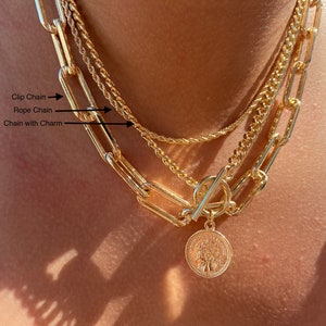 Coin Layered Chain Necklace | 18K Gold Filled Necklaces Set | Toggle ...
