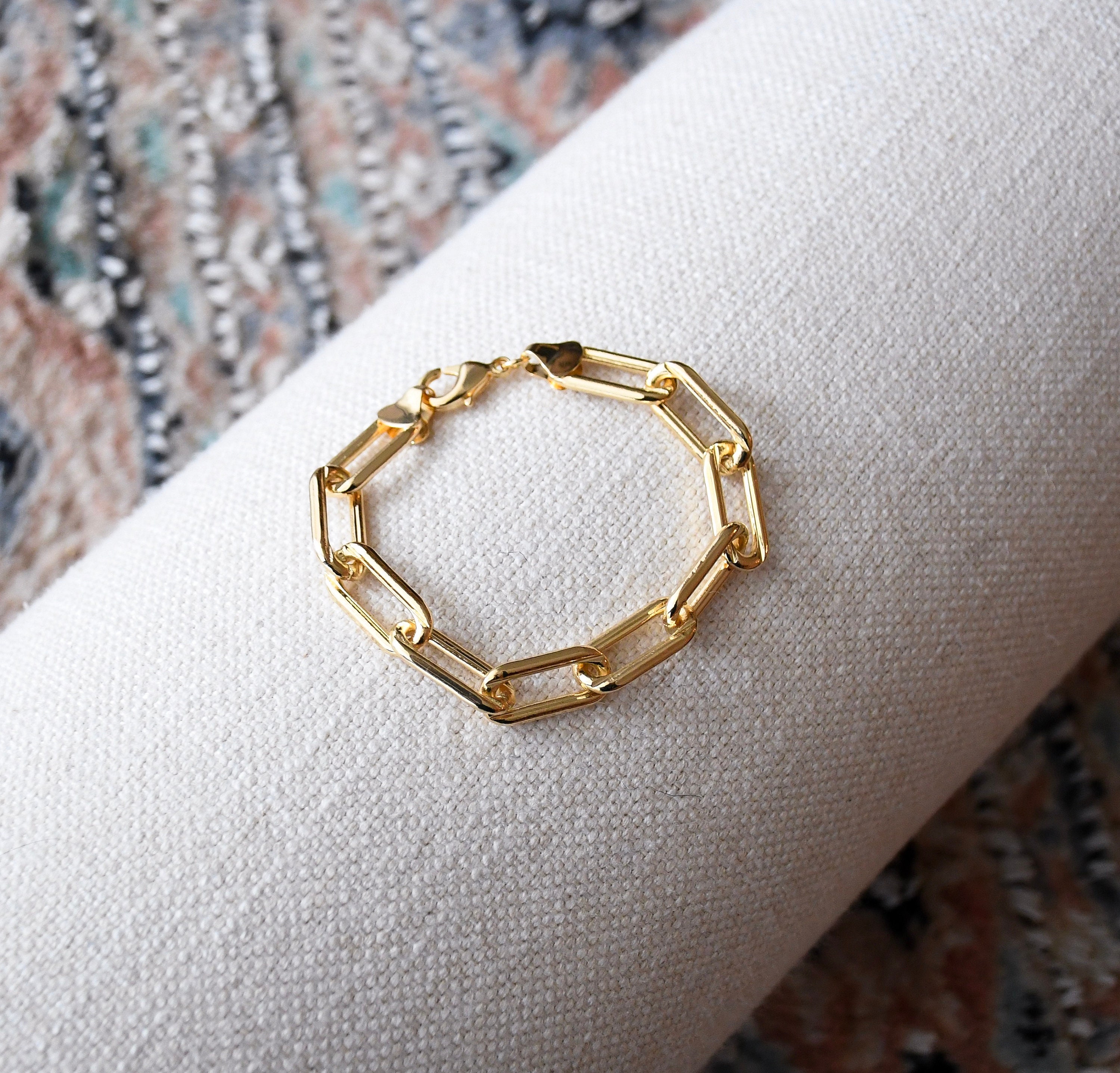 Thick Gold Link Choker Thick Paperclip Link Link Necklace | Etsy