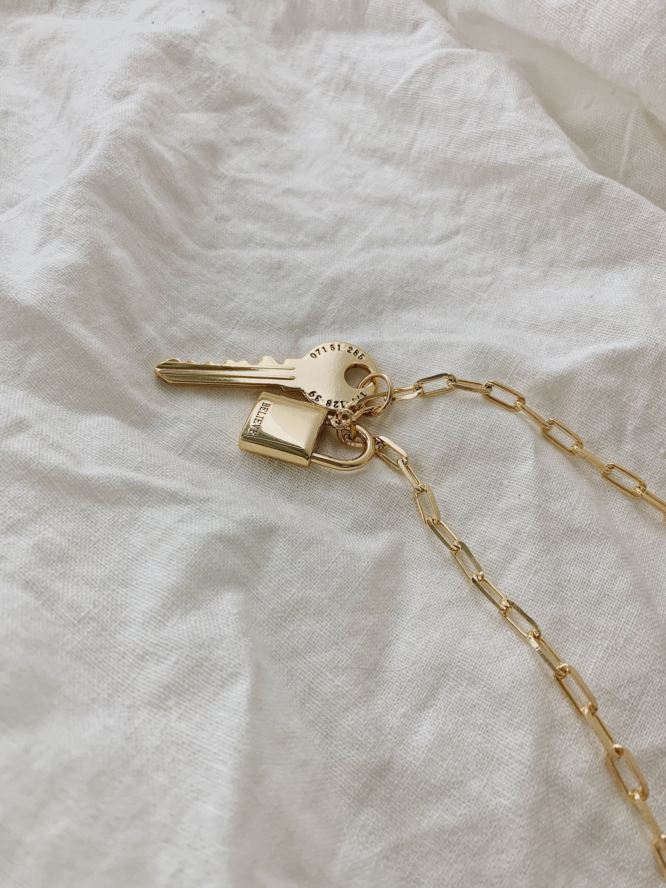 Lock and Key Necklace Gold Lock Gold Key Necklace Gold | Etsy