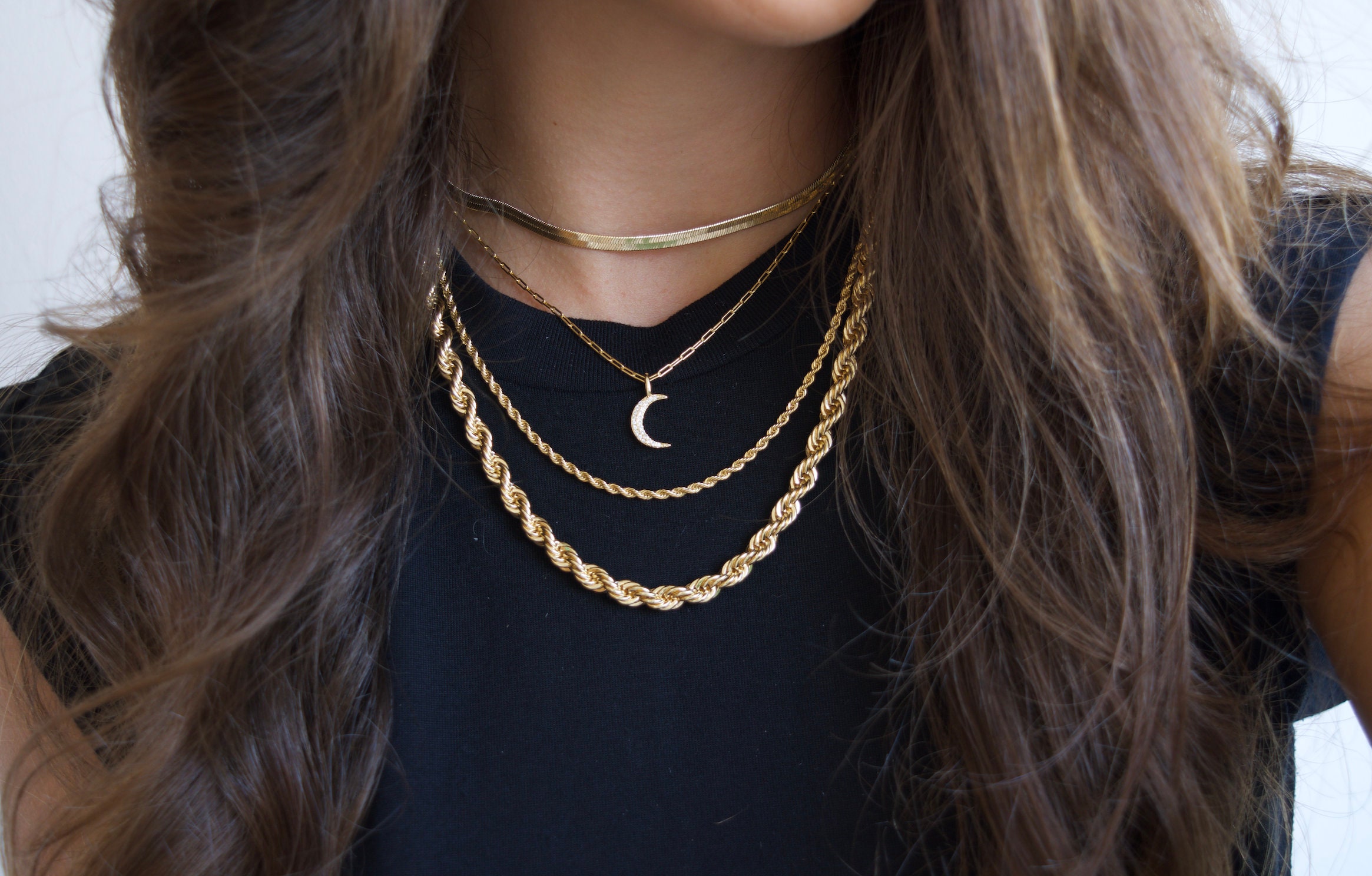 Layered Gold Filled Chain Set Thick Chain 18K Gold Filled | Etsy