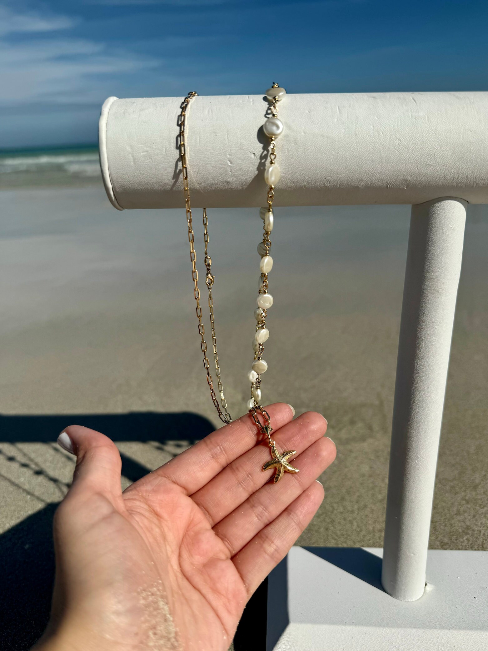 Paperclip Pearl Necklace | Layered Gold Filled Necklace Set | Paper ...