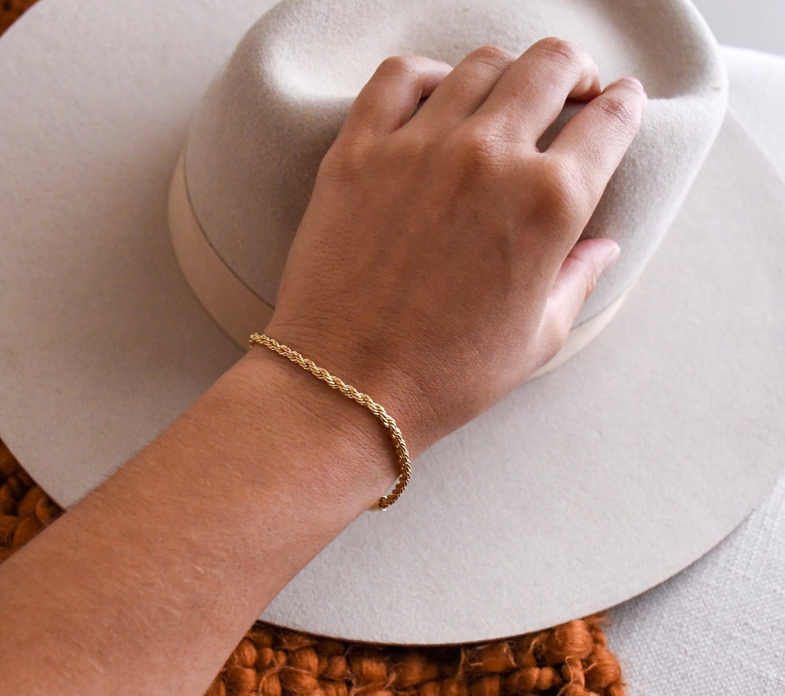 Gold Bracelet Gold Cuba Bracelet Skinny Rope Bracelets - Etsy