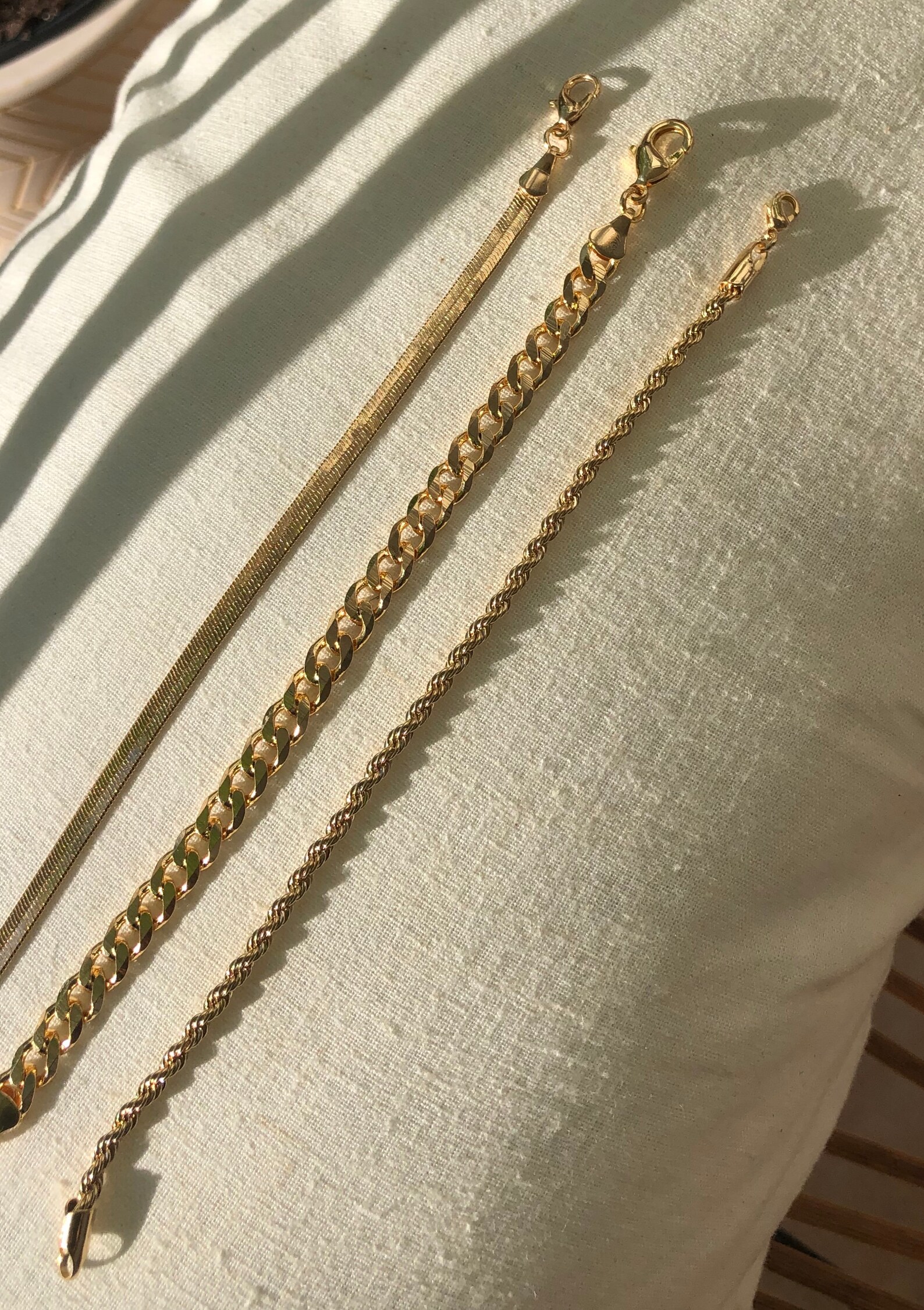 Gold Bracelet | Gold Cuba Bracelet | Skinny Rope Bracelets | 4mm Gold ...