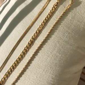 Gold Bracelet | Gold Cuba Bracelet | Skinny Rope Bracelets | 4mm Gold ...