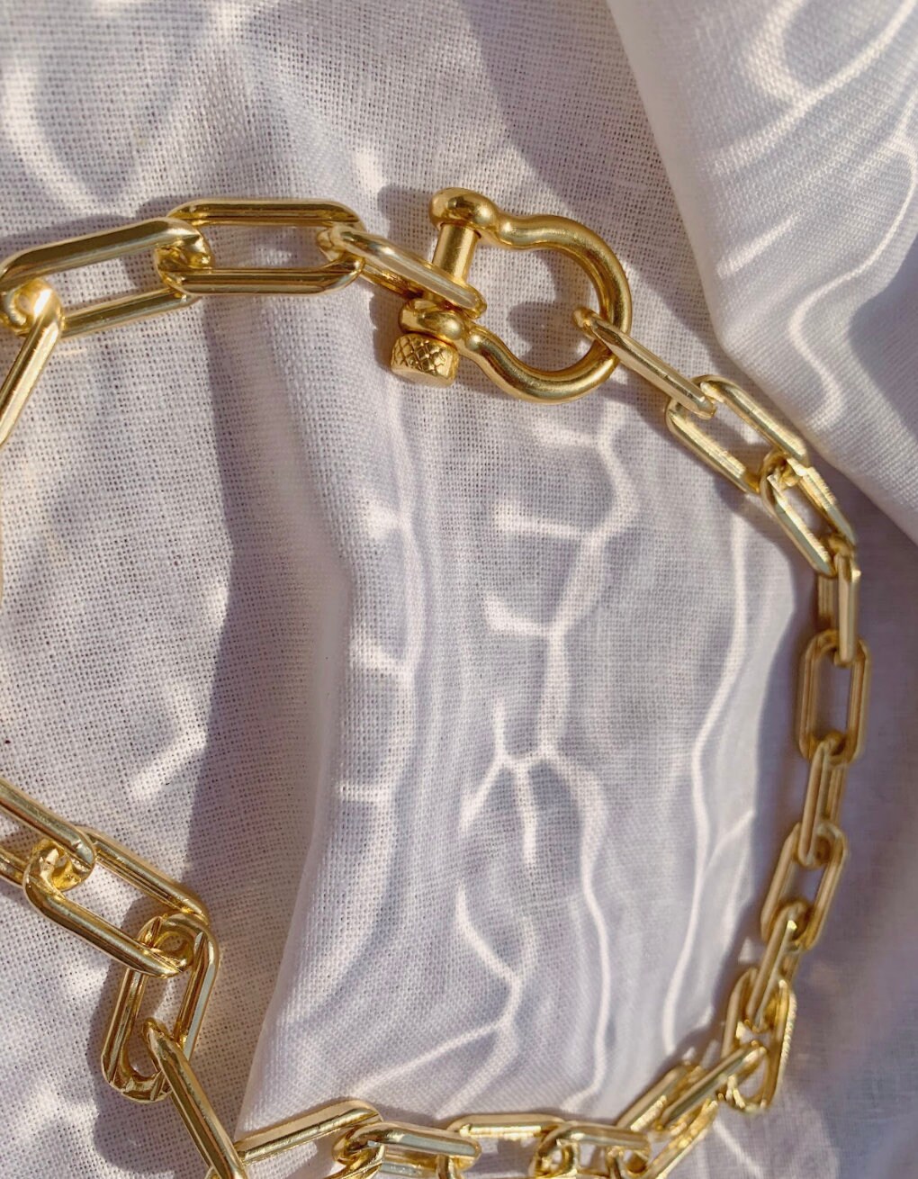 Thick Gold Link Choker Carabiner Screw Lock Clasp Rectangle - Etsy