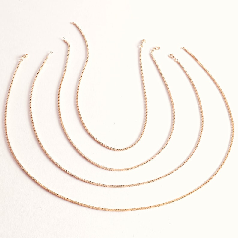 Thin Gold Chain Gold Chain Set 18k Gold Layered Box Chains | Etsy