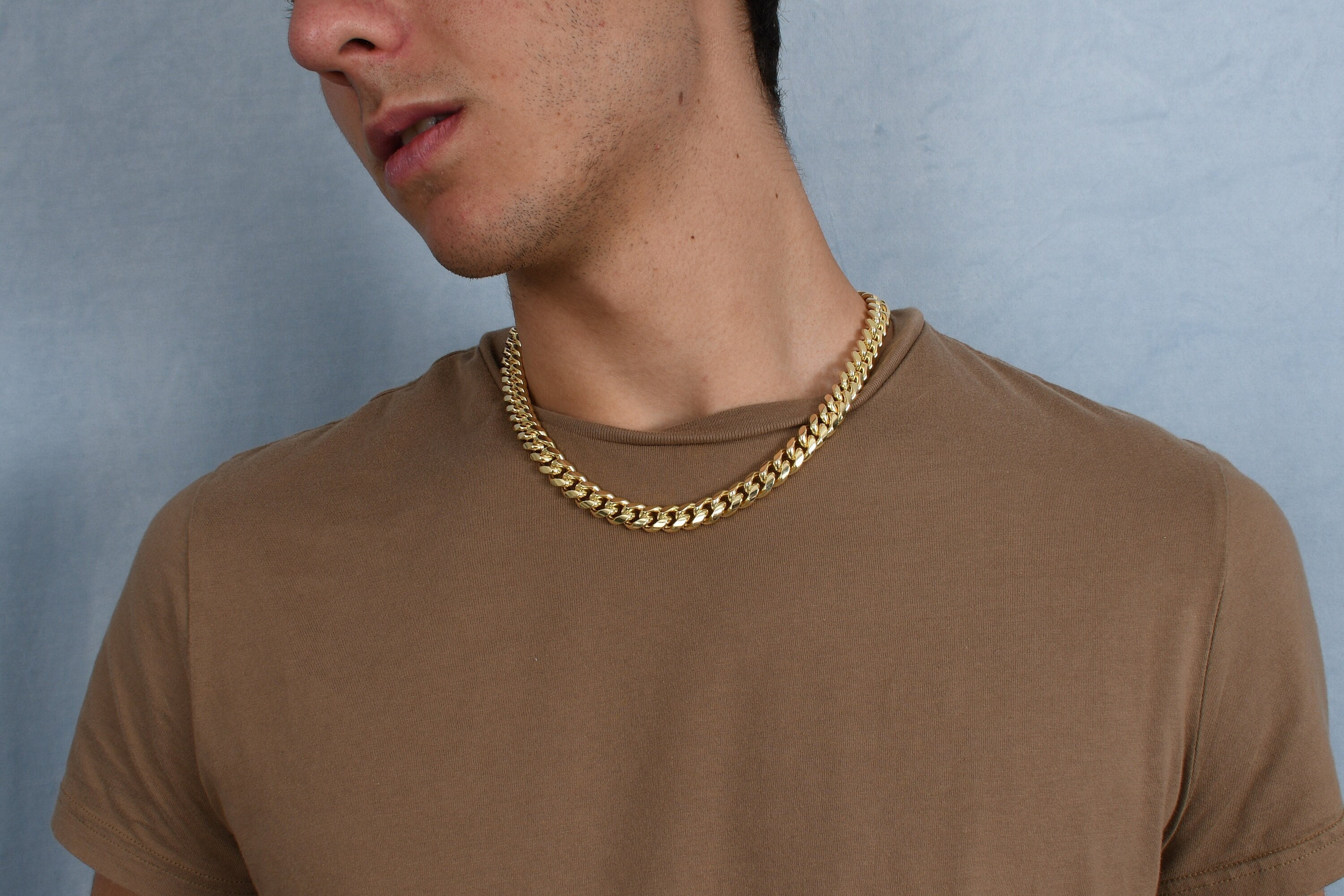 Mens Necklace Thick Gold Cuban Chain for Men or Women | Etsy