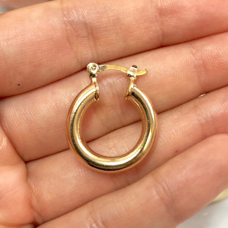 Thick Gold Hoops 18k Gold Filled Hoops 1.5 Diameter OR Small - Etsy