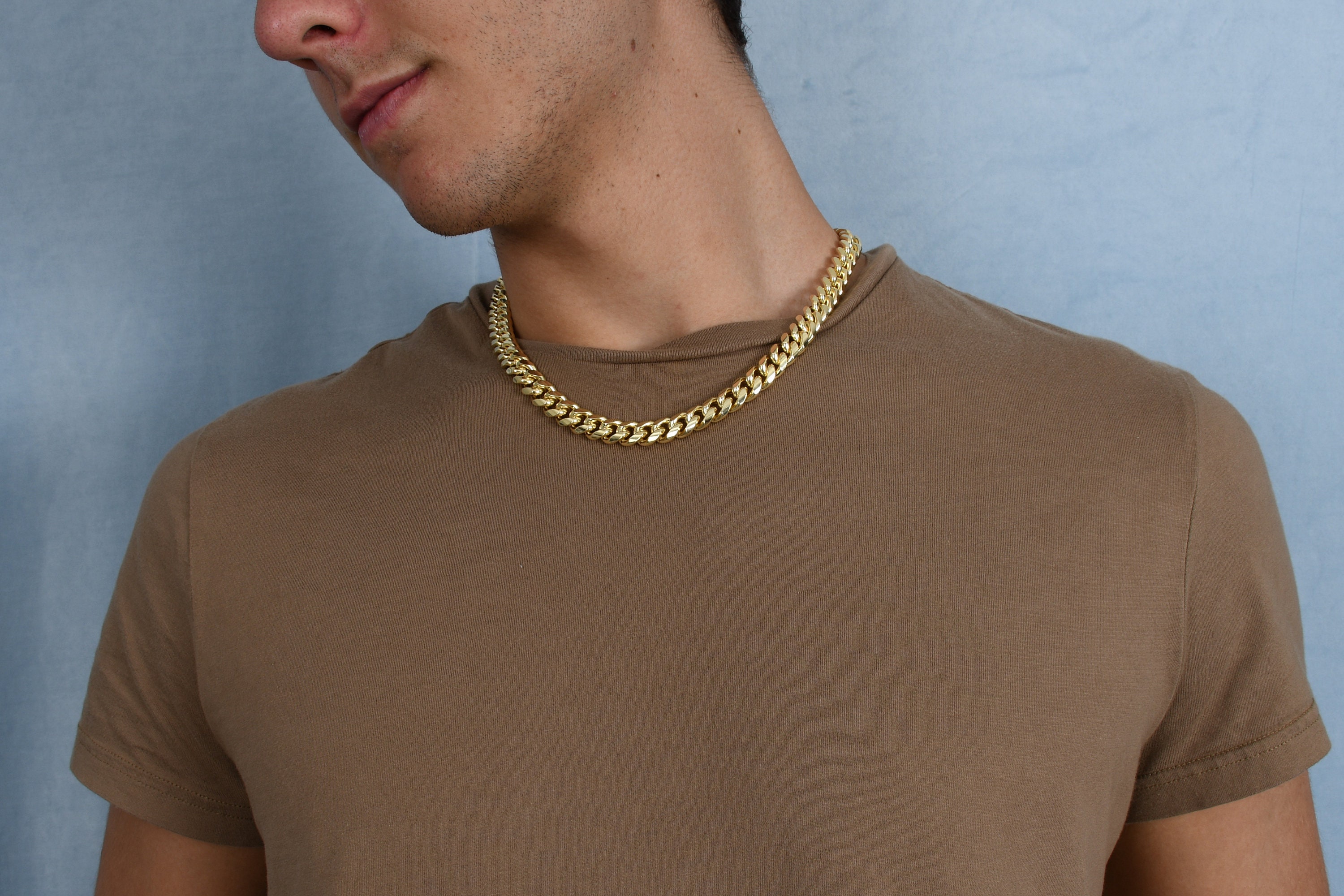 Mens Necklace Thick Gold Cuban Chain for Men or Women | Etsy