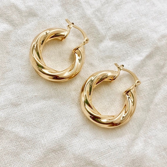 Etsy thick gold hoops store