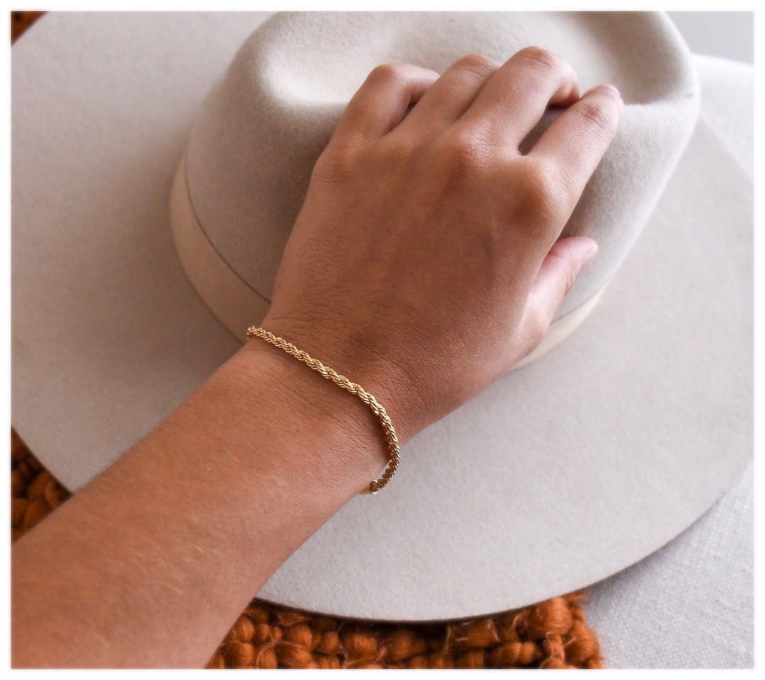 Gold Rope Bracelet | Skinny Rope Bracelets | 3mm Gold Rope Bracelet ...