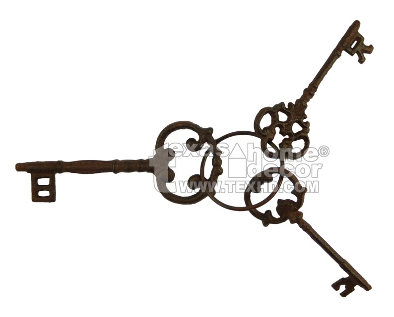 Large Cast Iron Jail Keys Ring House Rustic Western Prison Key Etsy