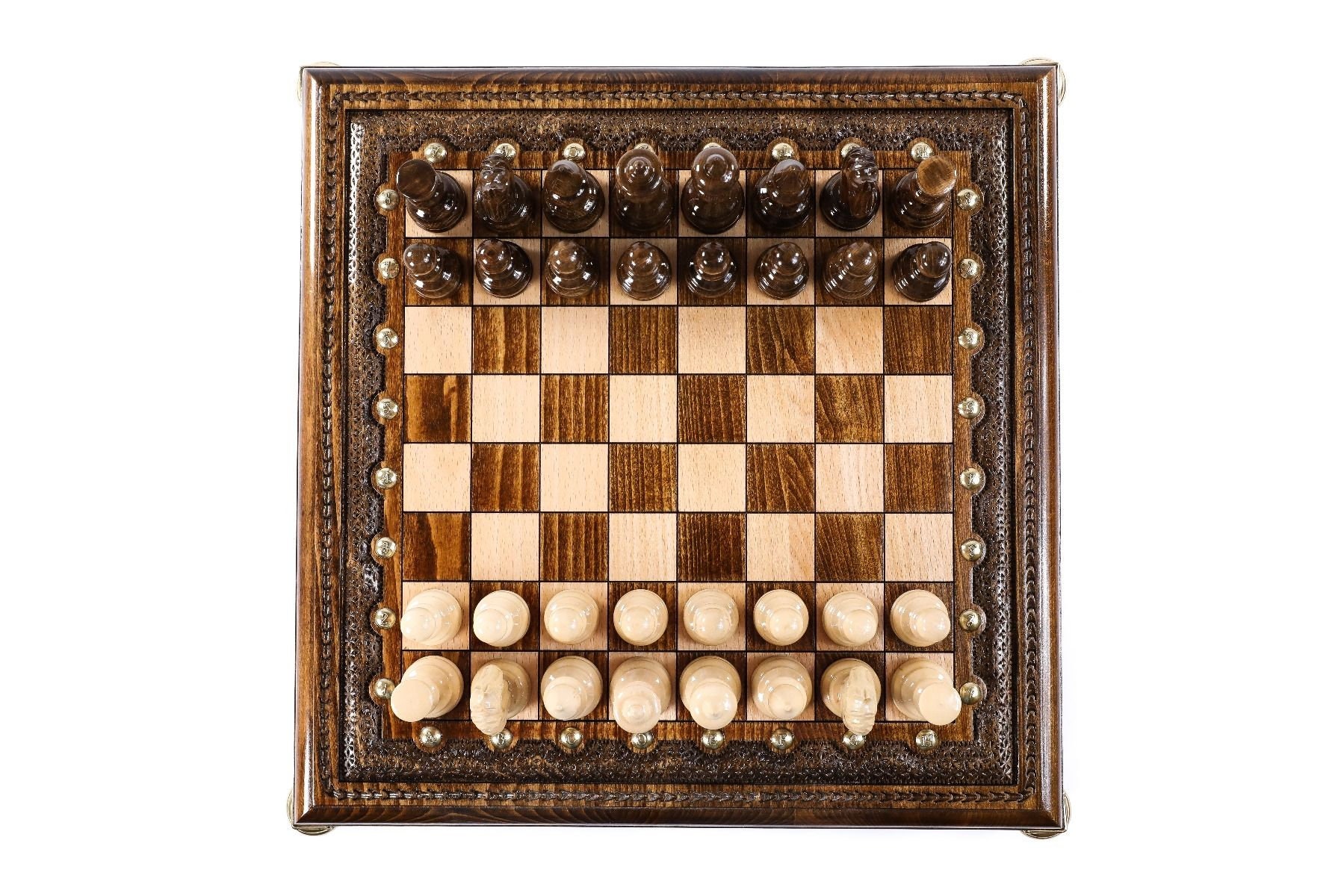 Handmade Wooden Square Chess With Bronze Legs Armenian Gift - Etsy
