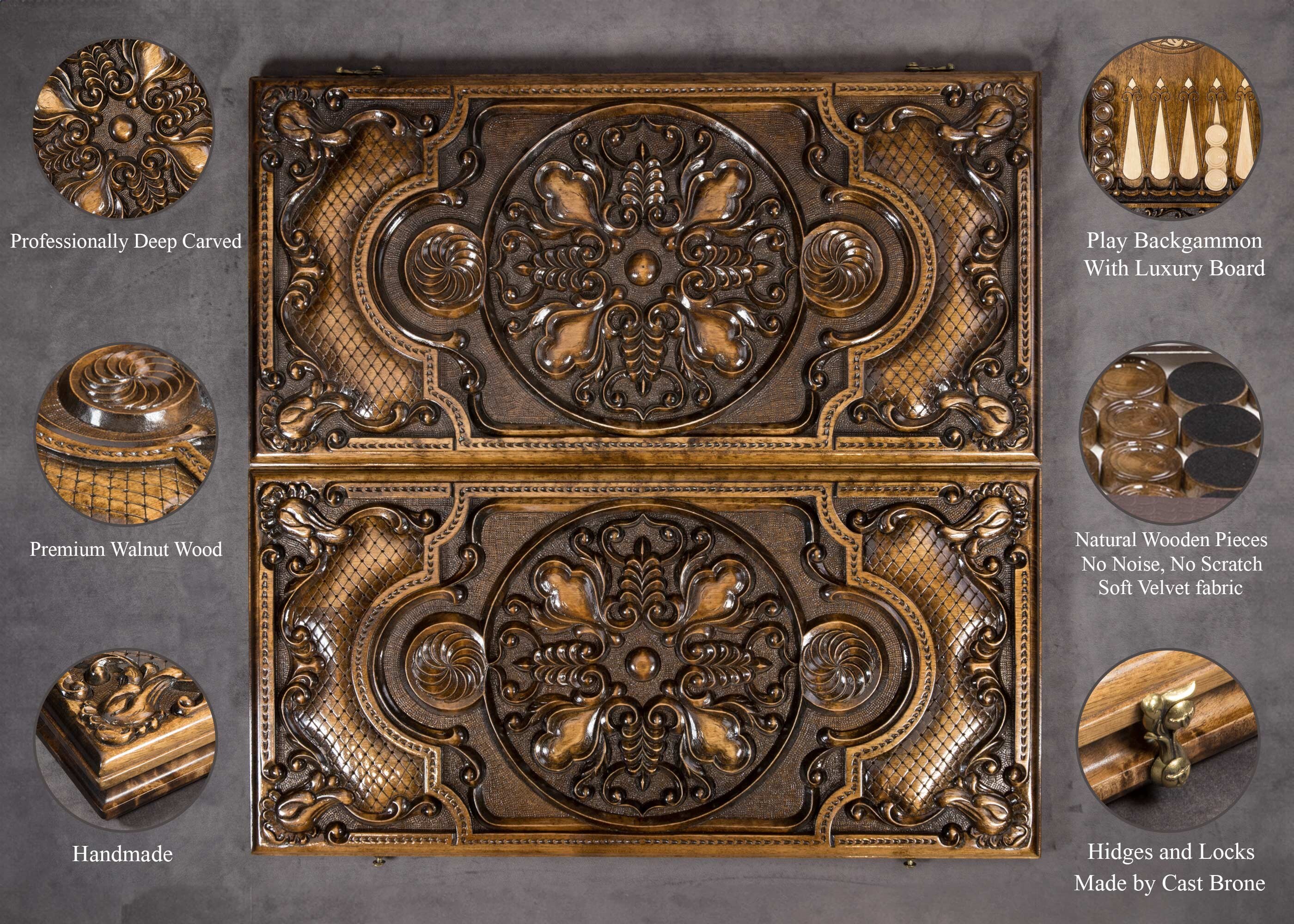 Handmade Walnut Wooden Backgammon ornaments Gift for Mens - Etsy