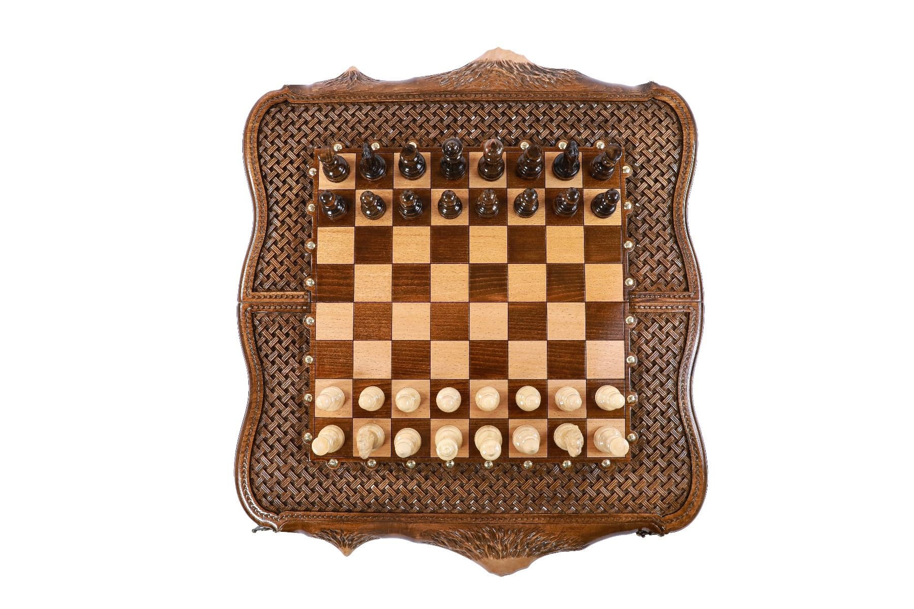 Wooden Chess and Backgammon Board Set - Etsy