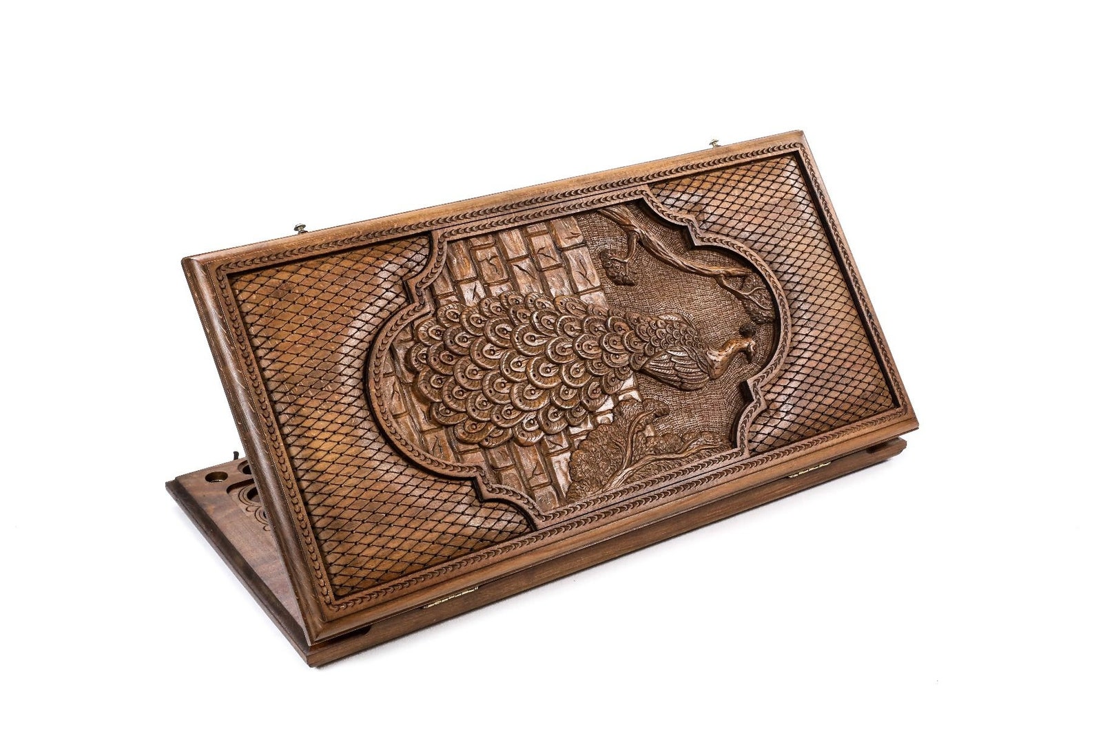 Handmade Wooden Backgammon Board Hand-carved Peafowl - Etsy