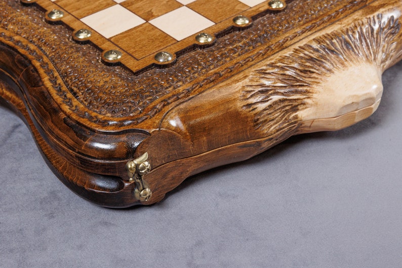 Handmade Wooden Chess Set With Chess Pieces and Mountain Ararat Design ...