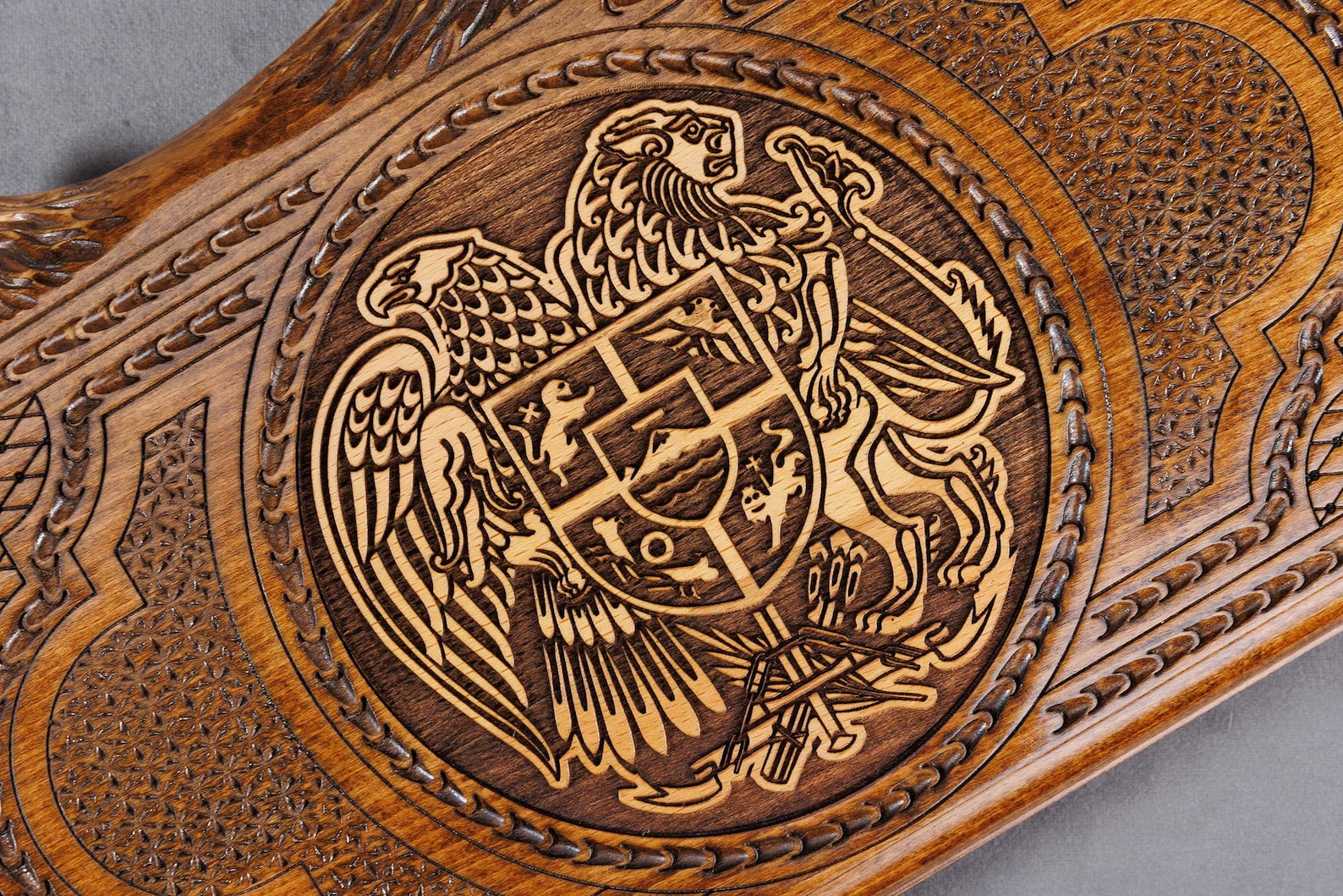 Armenian Handmade Wooden Backgammon - Coat of Arms of Armenia, Armenian ...