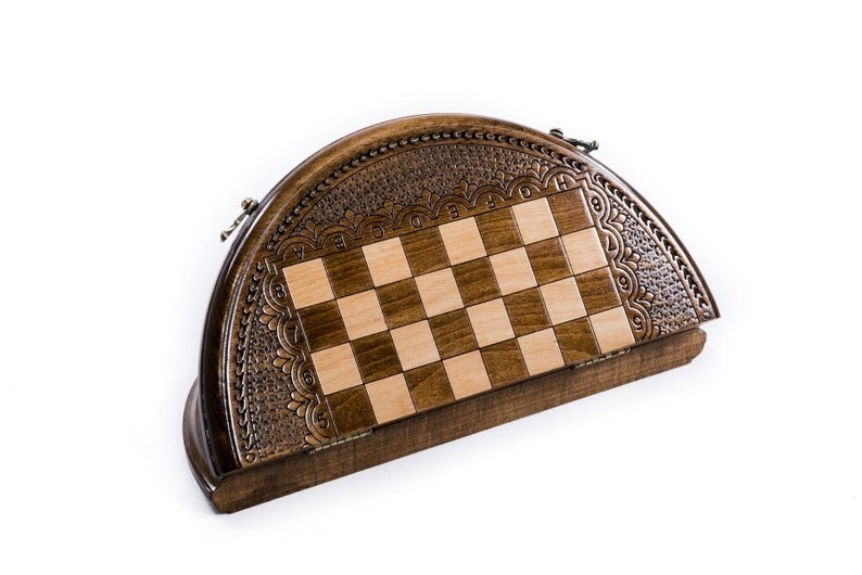 Handmade Wooden Chess Board Set - Circle Style - Etsy