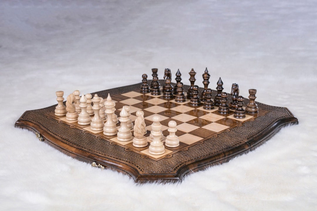Handmade Chess and Backgammon Board Set - Etsy