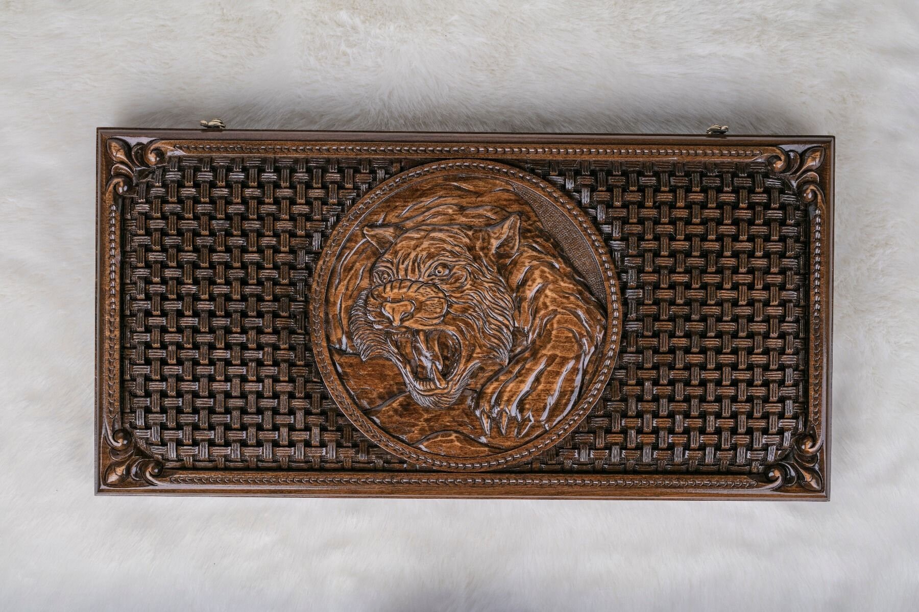 Handmade Wooden Backgammon Tiger and Octagon Gift for - Etsy