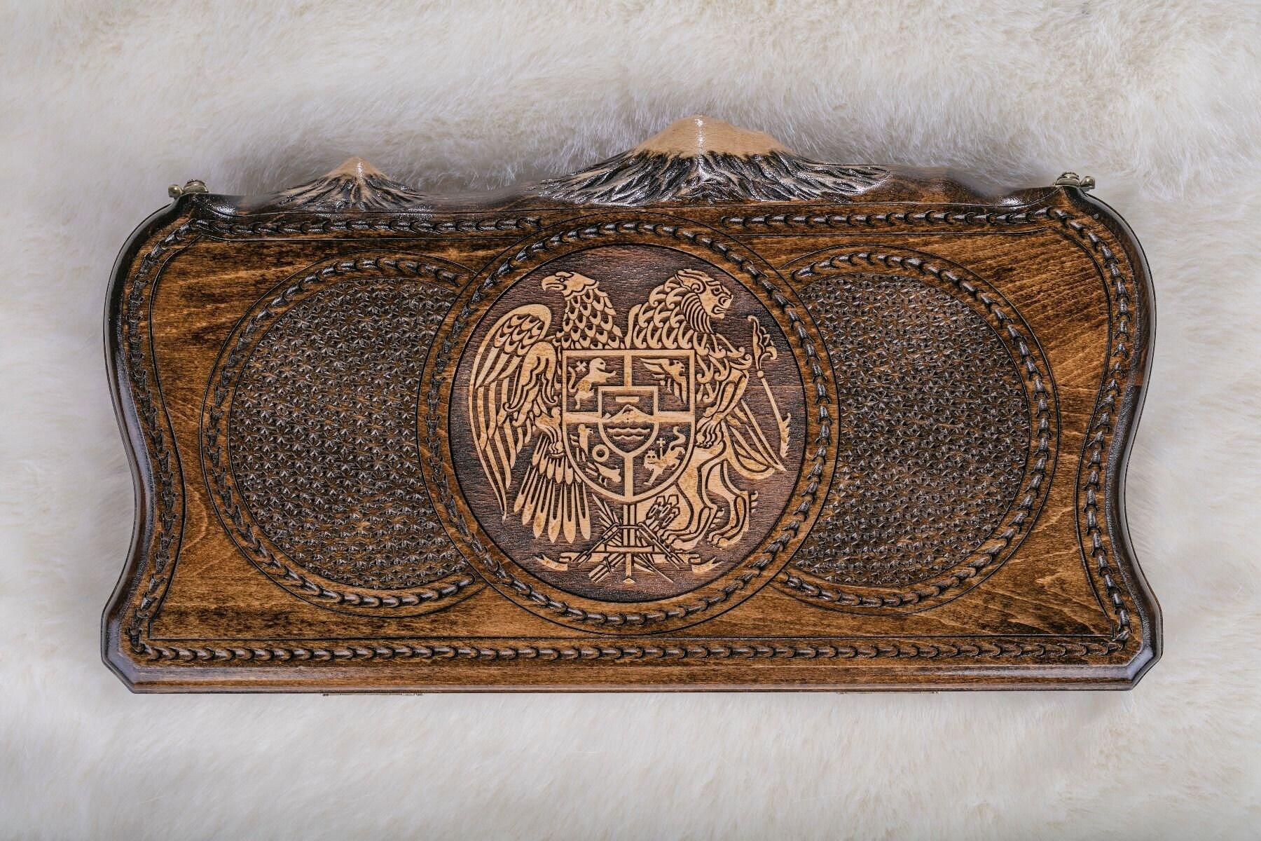 Armenian Handmade Wooden Backgammon Coat of Arms of Armenia | Etsy