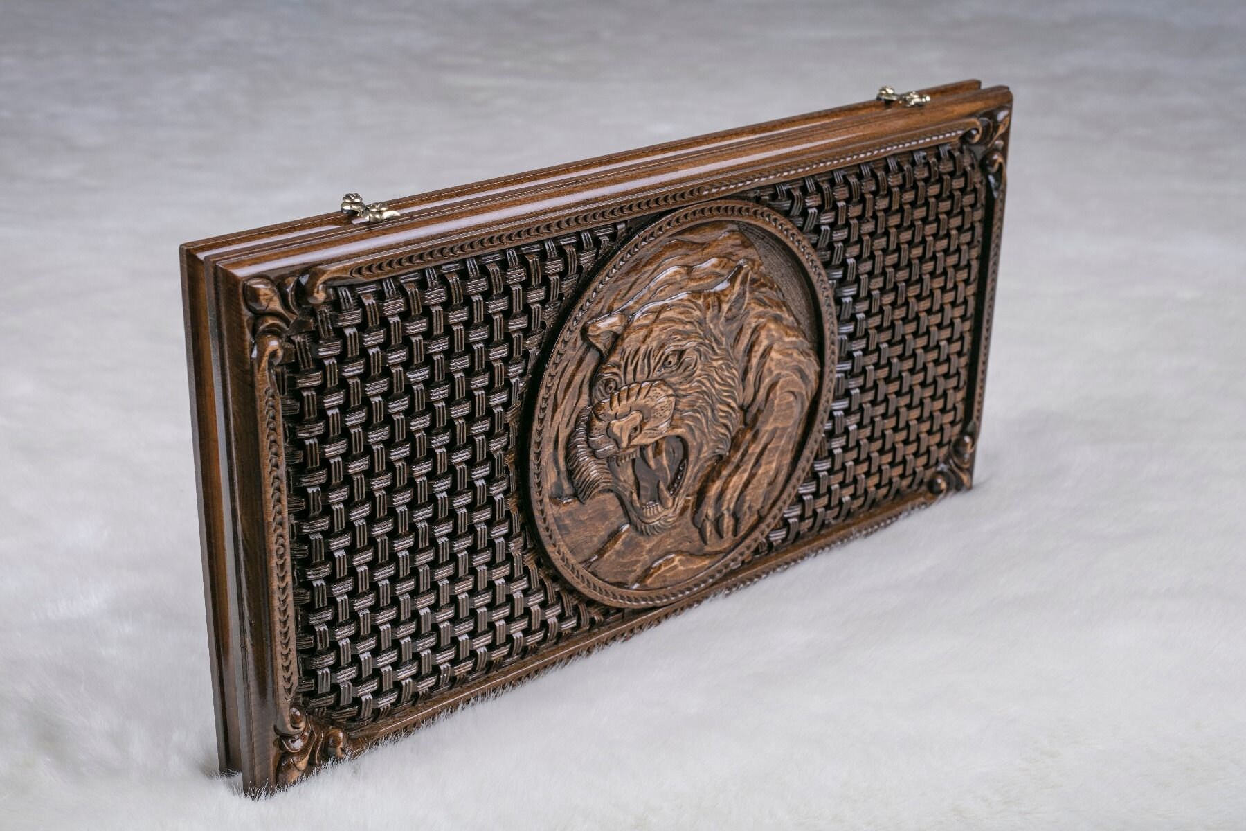 Handmade Wooden Backgammon Tiger and Octagon Gift for | Etsy