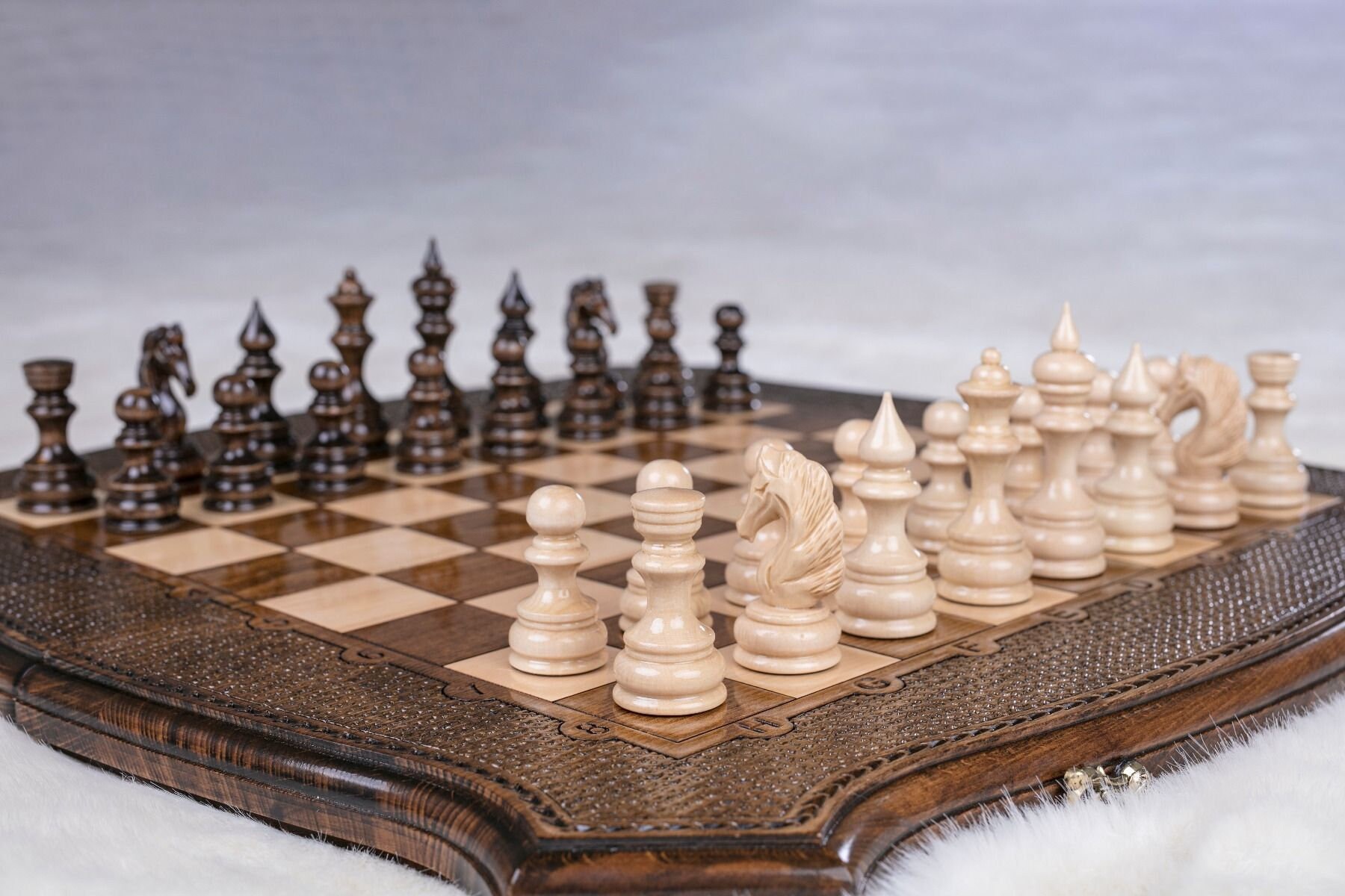 Handmade Chess and Backgammon Board Set - Etsy