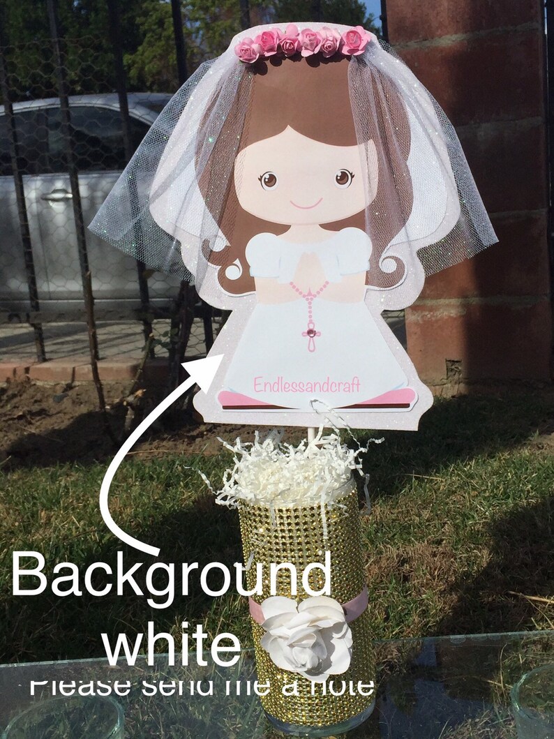 First Holy Communion Girl Stick for Centerpiece. - Etsy