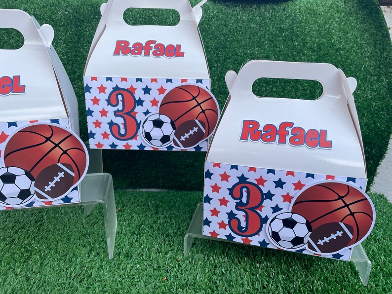 Sports Theme Candy Box, Favor Gabble Box With Shiny Letters Any Theme ...