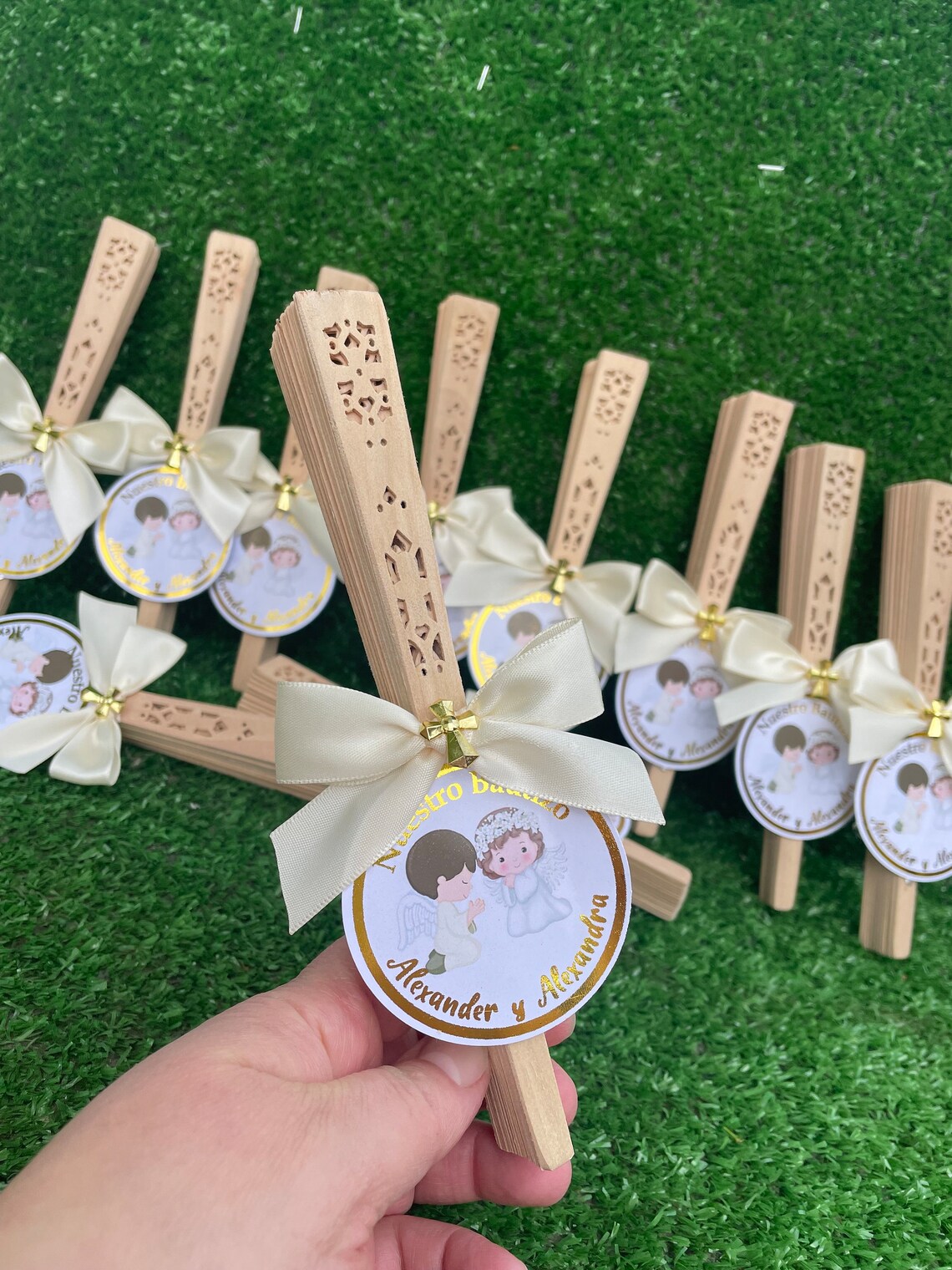 12 Pcs Wood Hand Fan Favor Personalized Any Theme. - Etsy