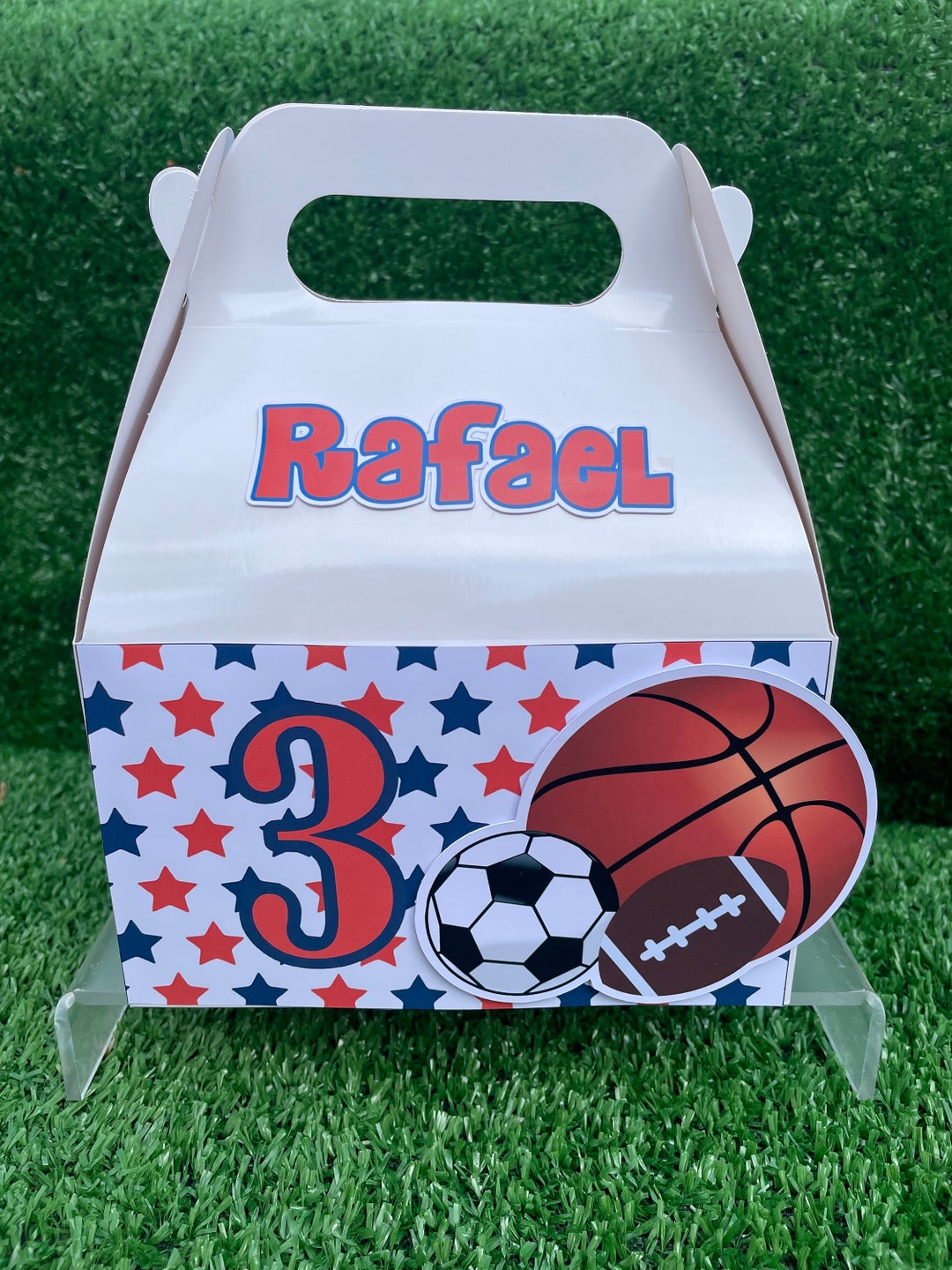 Sports Theme Candy Box, Favor Gabble Box With Shiny Letters Any Theme ...