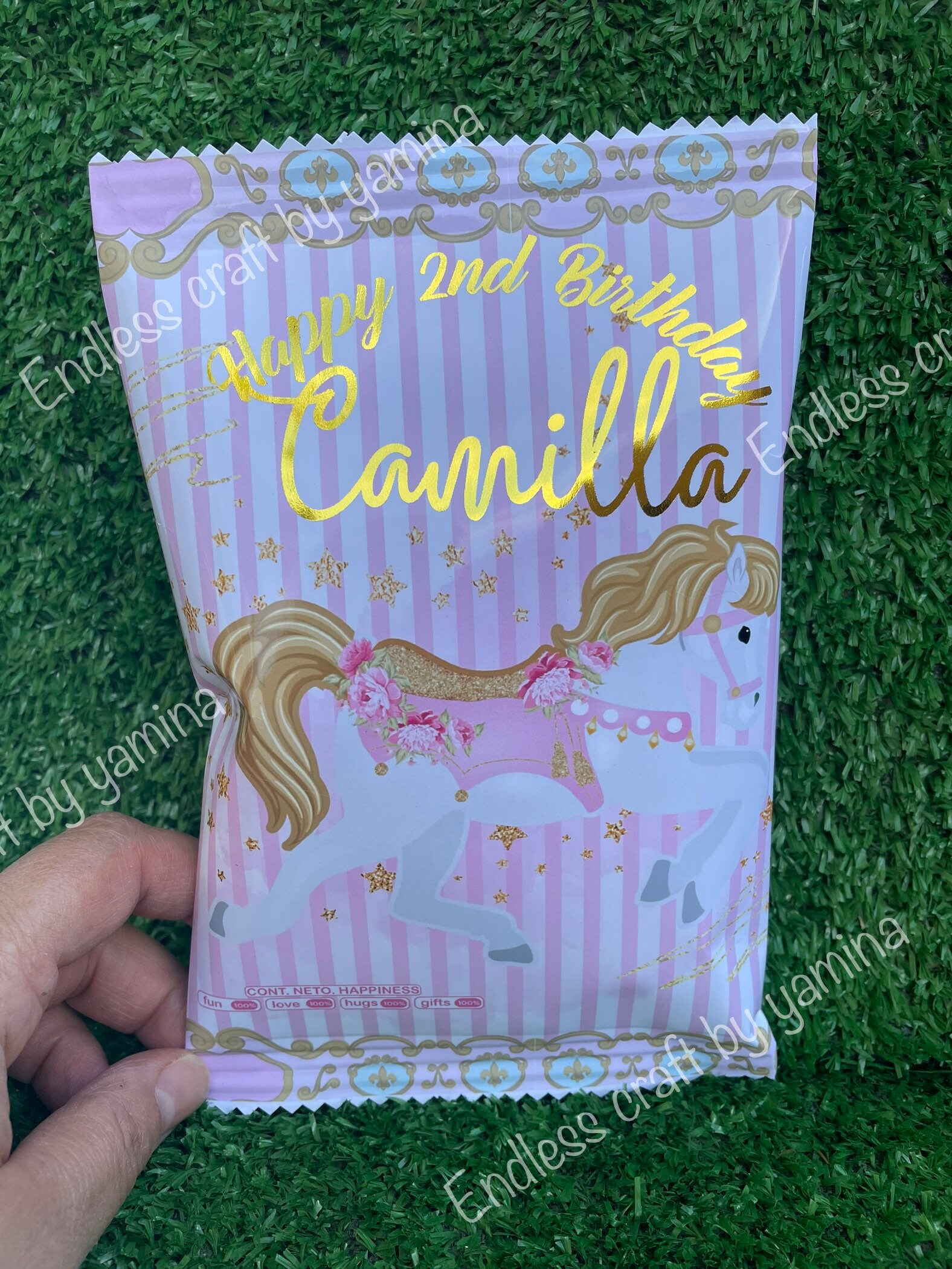 Carousel Girl Chip Bag Wrappers Any Theme Can Be Done! Shiny Letters - Etsy