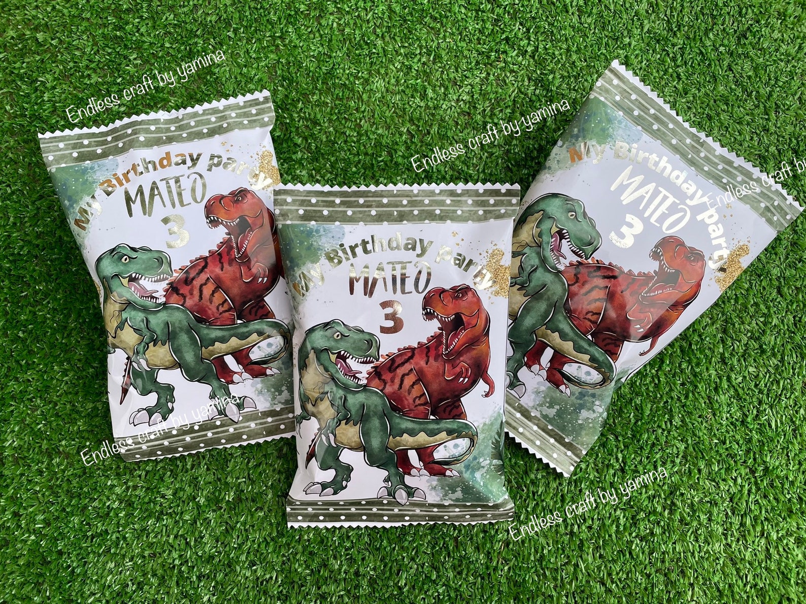 Dinosaurs Chip Bags Wrappers (set of 12). - Etsy