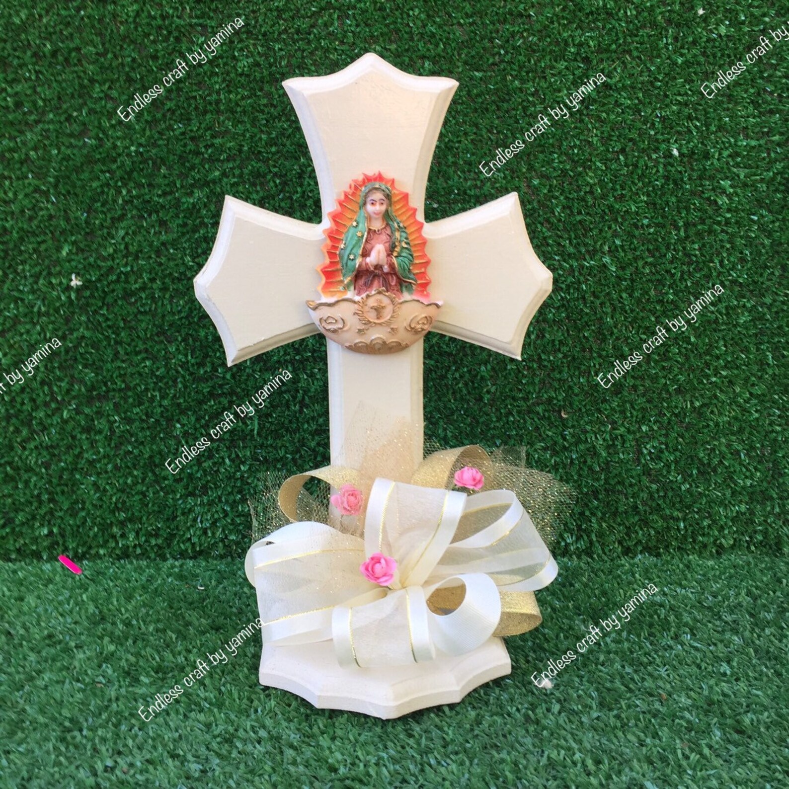 Baptism Wood Cross Centerpiece 4 Pieces. - Etsy