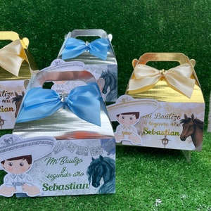Charrito Bautizo Candy Box, Favor Gabble Box With Shiny Letters Any ...