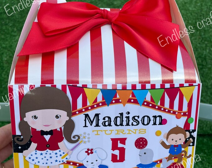 Carnival Treat Boxes Custom Gable Boxes Circus Goodie Boxes Lunchboxes ...