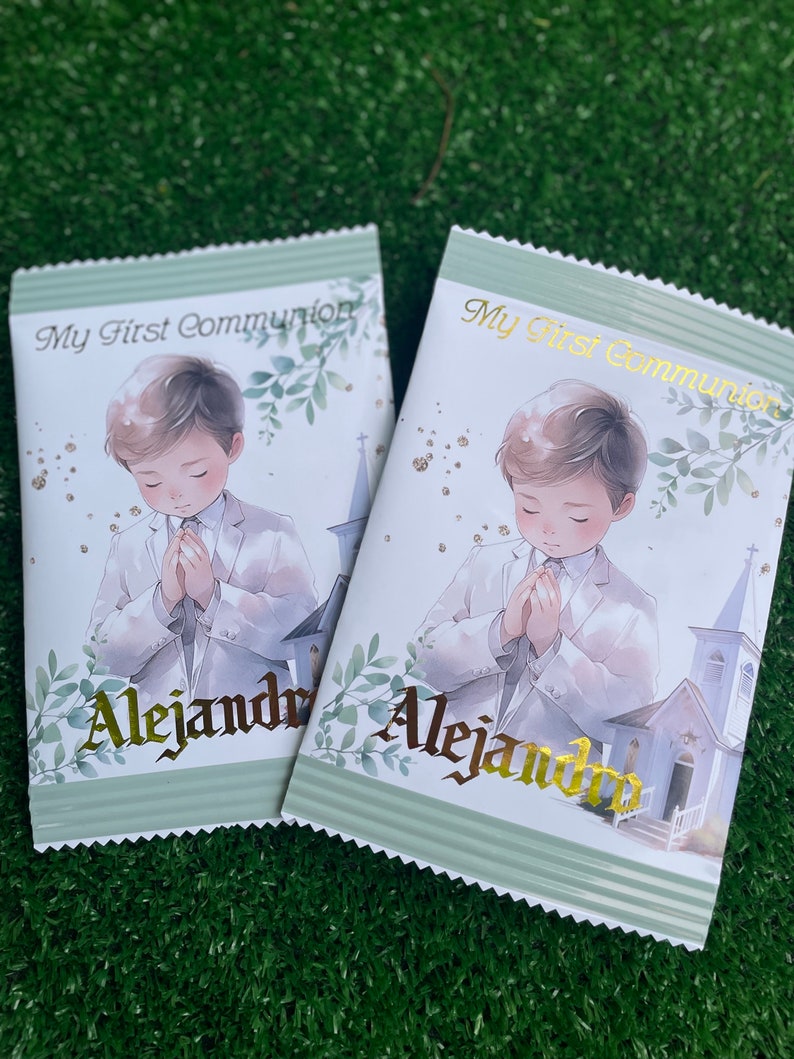 First Holy Communion Chip Bags Wrappers (set of 12).any Theme Can Be ...