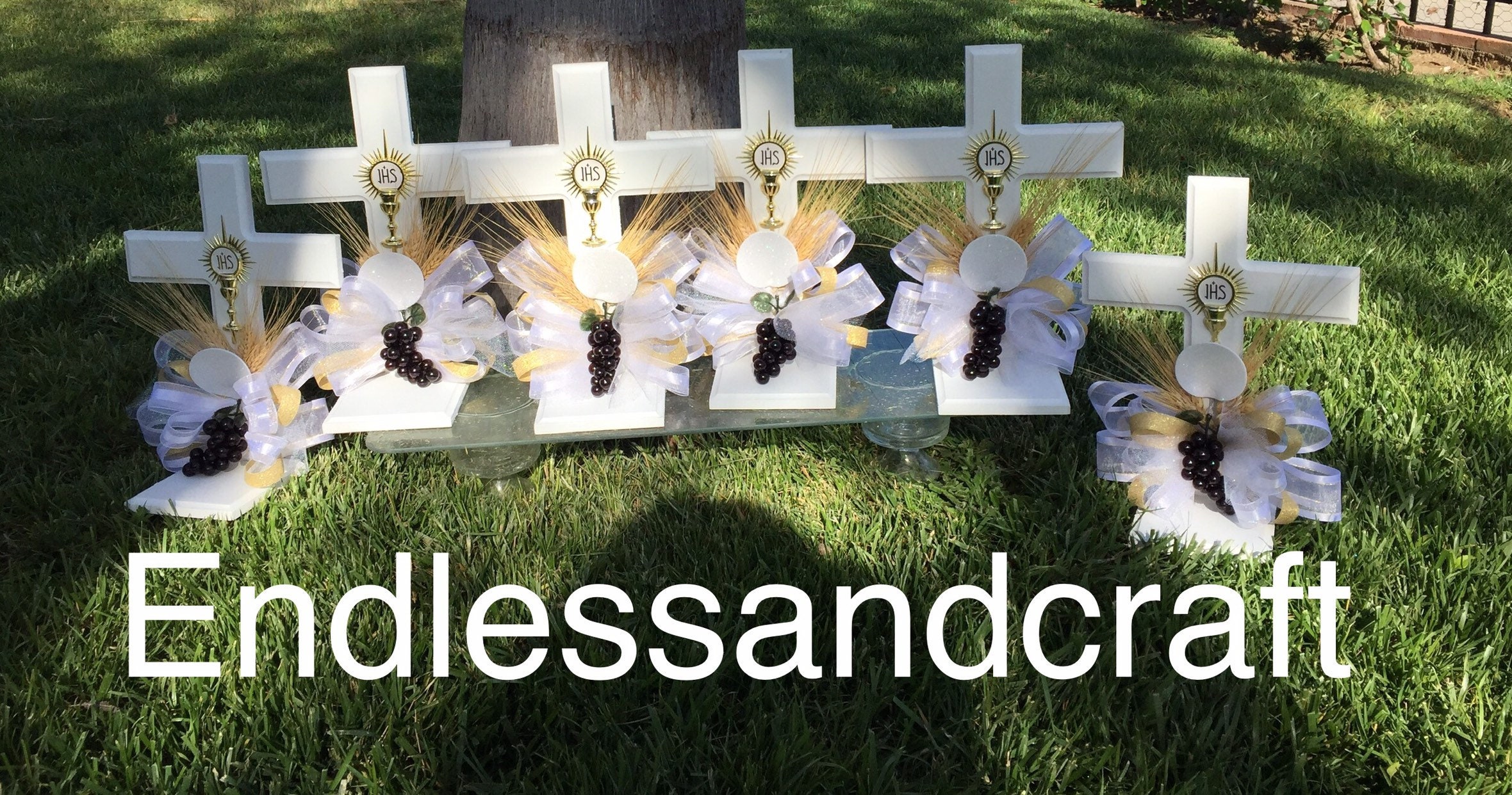 Wood cross Centerpiece First communion . | Etsy