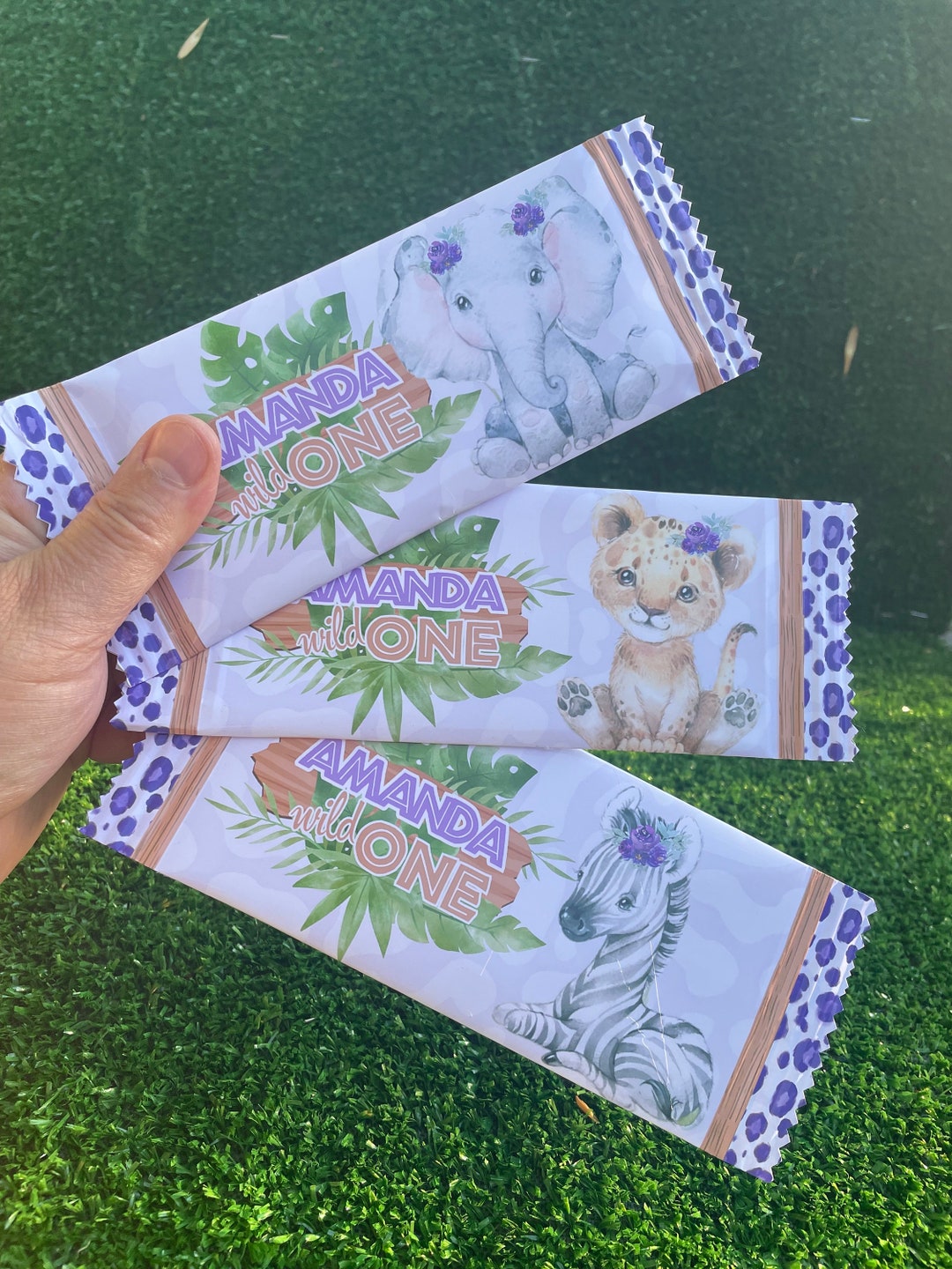 Safari Purple Chocolate Bar Wrappers (set of 12). - Etsy