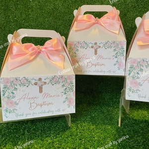 Baptism Flowers Favor Box or Gable Box, Any Theme Can Be Done. - Etsy