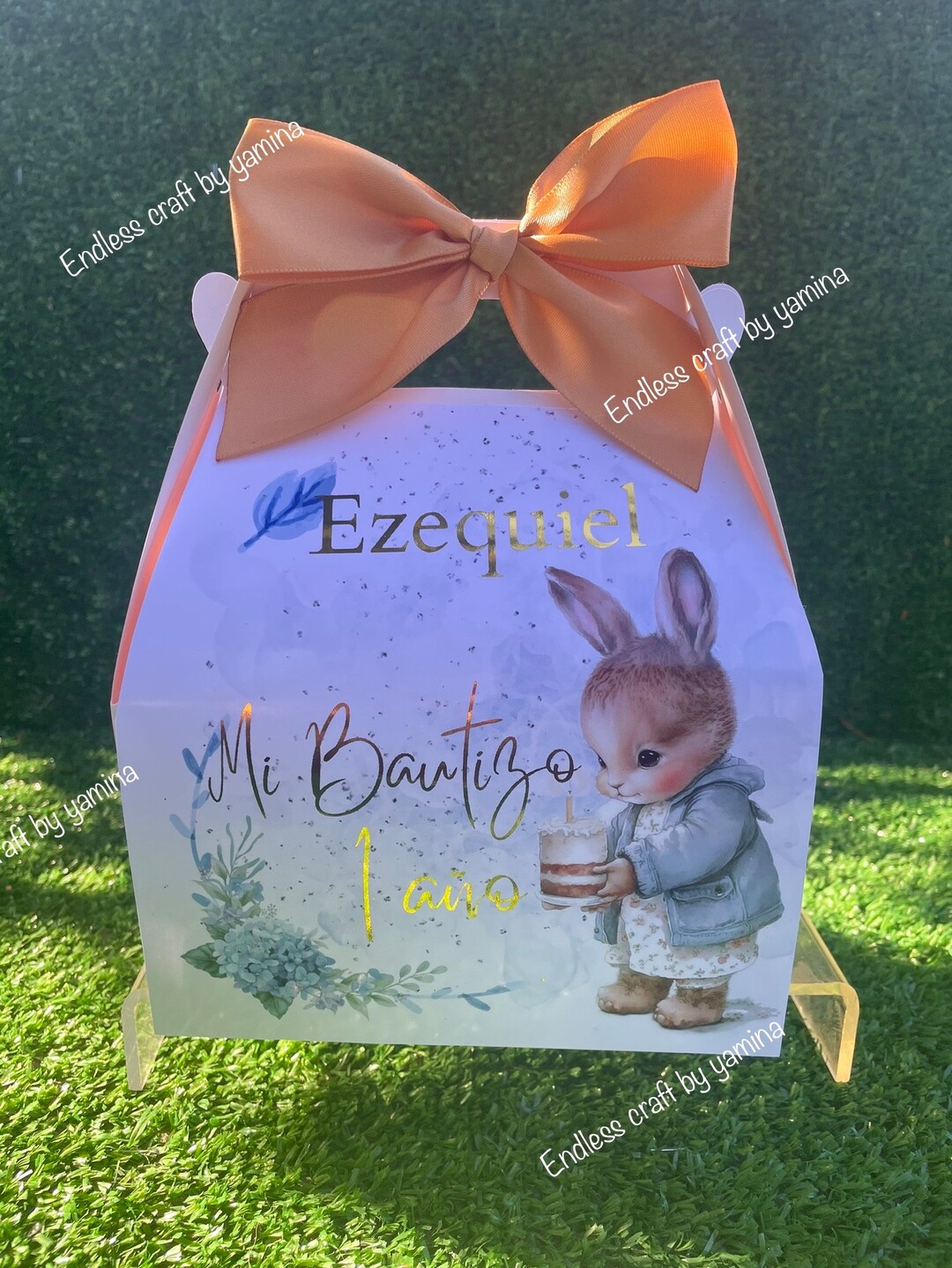 Baptism Bunny or First Birthday Gabble Box Empty One Side Only, Any ...
