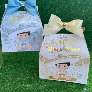 Bautizo Charrito Box Favor Gabble Box With Shiny Letters Any Theme Can ...