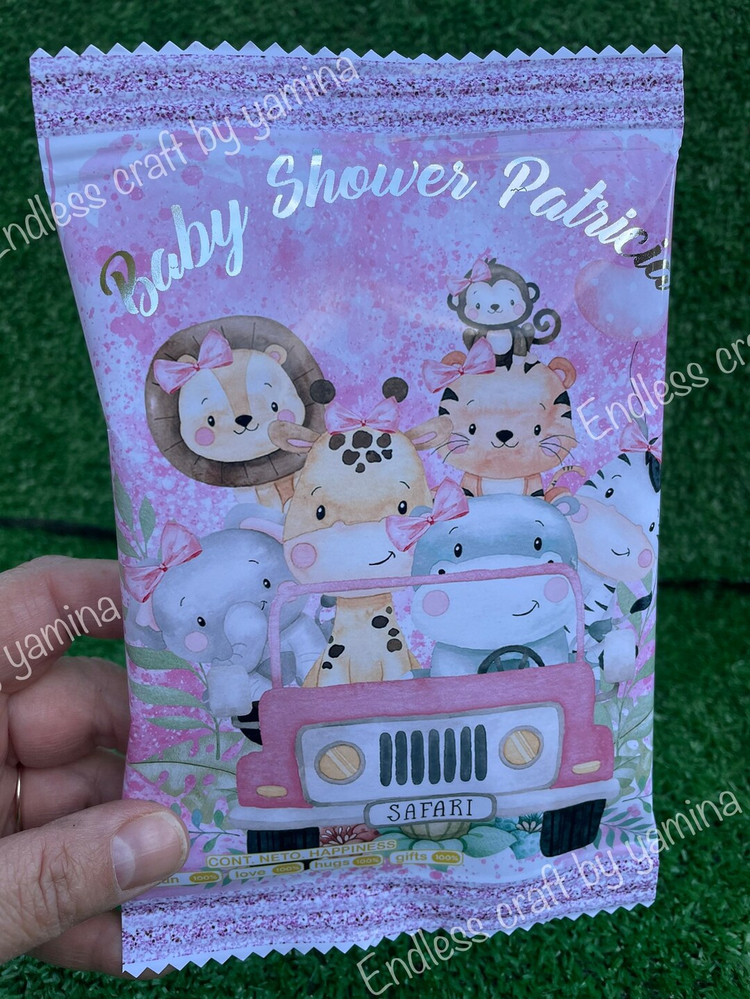 Safari Cute Chip Bag Wrappers Any Theme Can Be Done! Shiny Letters - Etsy