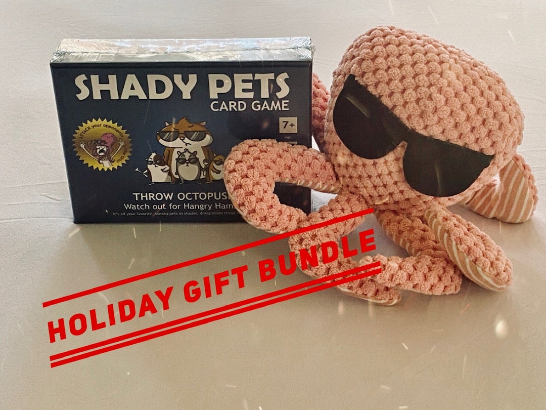 Shady Pets Family Card Game Plus the Cutest Stuffed Octopus to Throw at ...